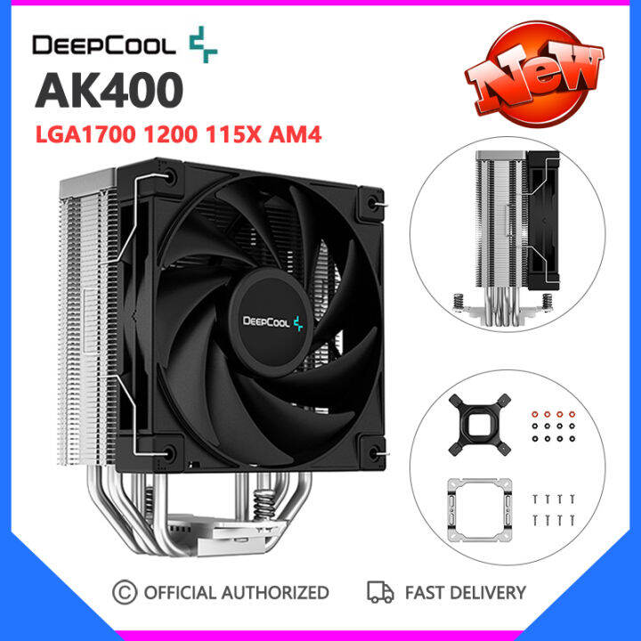 Deepcool AK400 White CPU Air Cooling Radiator 4 heat pipes Cooler Quiet ...