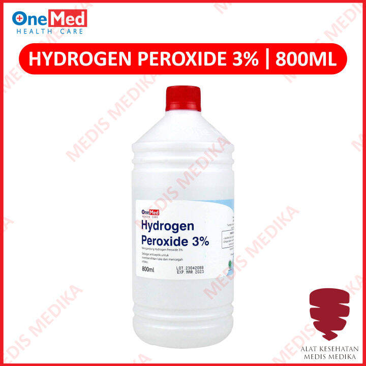 Hydrogen Peroxide 3% Onemed 800ml H2O2 Hidrogen Peroksida Antiseptik | Lazada Indonesia