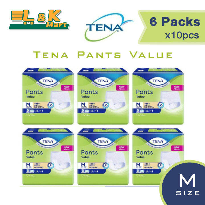 Tena Pants Value M 1 Carton (6 Packs) | adult diaper pants, pamper dewasa, adult pamper pants ...