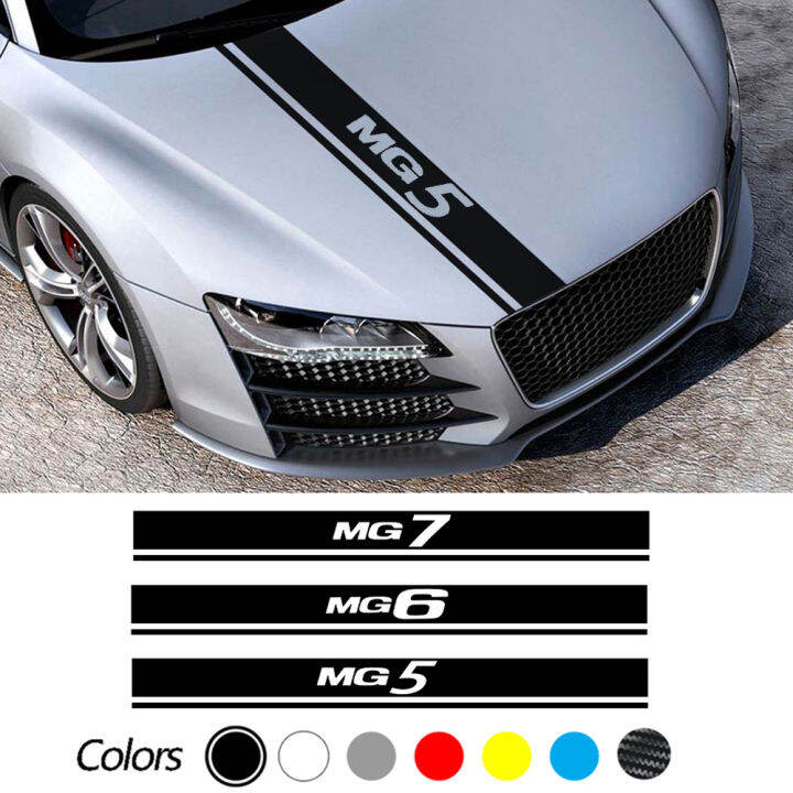 1Piece Modified Car Body Front Hood Decal Strip Sticker Badge for MG S ...