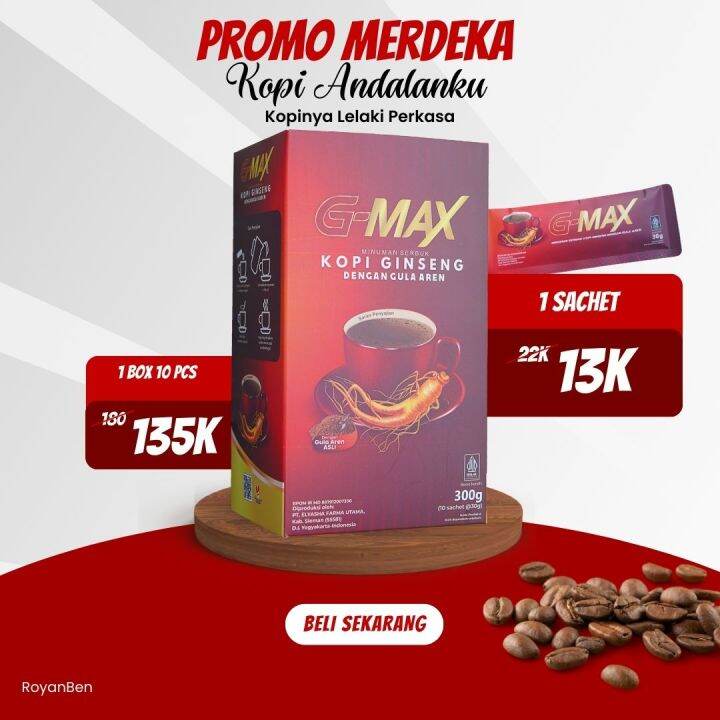 GMAX - Kopi Kuat Stamina Pria Agar Tahan Lama COD TROY | SLB | MIRACLE | GMAX | Lazada Indonesia