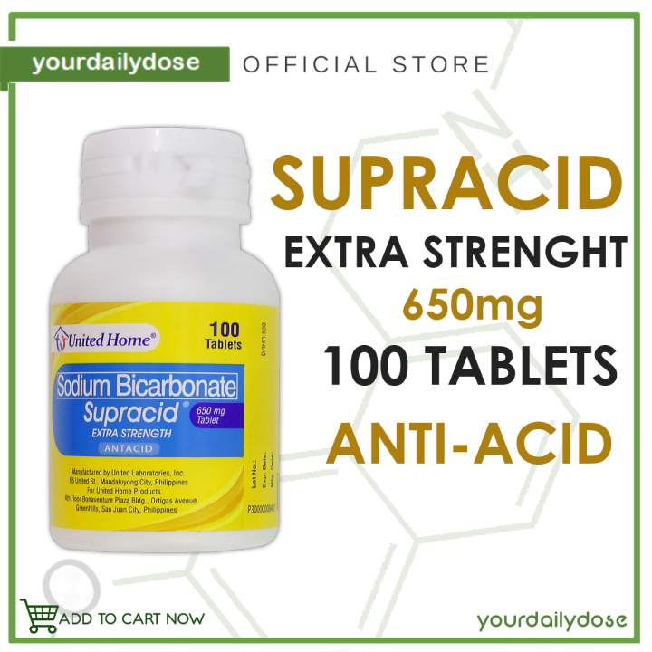 United Home Supracid (Sodium Bicarbonate 650mg in Bottle of 100 Tablet ...