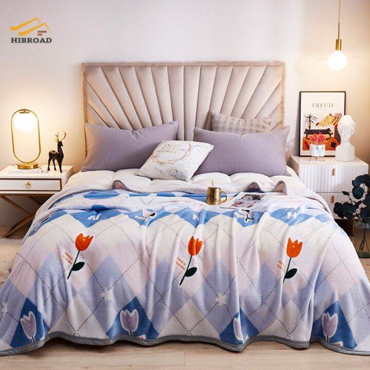 (HY428) ลายพิมพ์ลายเมฆขนมิงค์ผ้าห่มโซฟาผ้าห่มนอนผ้าห่ม 4 ฟุต 5 ฟุต 6 ...