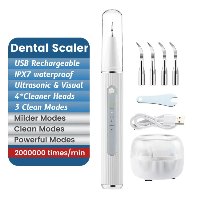 2 Ultrasonic Dental Scaler Electric Teeth Plaque Calculus Remover With ...