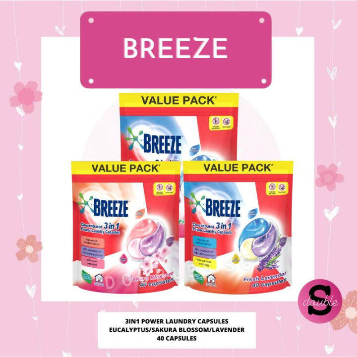 Breeze 3 in 1 Power Laundry Capsules 40's refill pack | Lazada Singapore