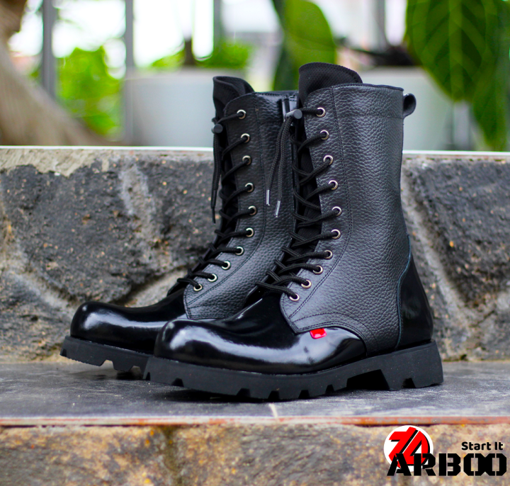 sepatu pdl TNI ad pdl polri full kulit sapi asli dinas lapangan 10cm ...