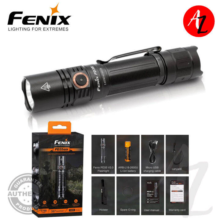 FENIX PD35 V3.0 Tactical Duty Flashlight 1700 Lumens max 357m Distance ...