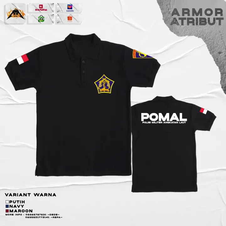 Kaos polo shirt POMAL polisi militer angkatan laut sablon - Armor Atribut | Lazada Indonesia