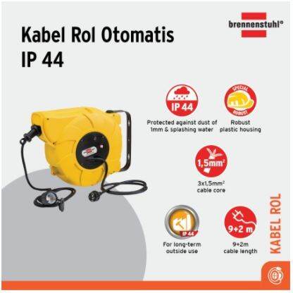 Brennenstuhl Kabel Rol Otomatis IP44 9m+2m - 1241000 | Lazada Indonesia