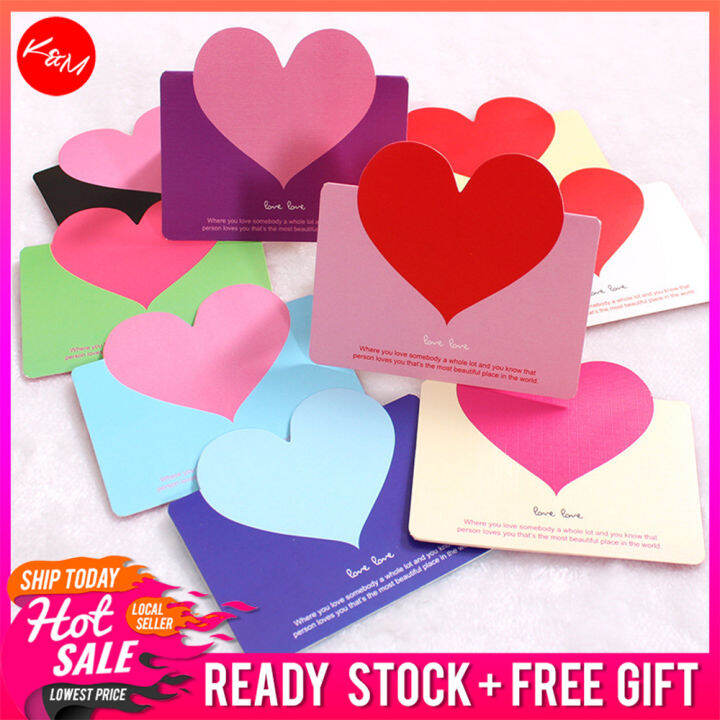 KM Love Shape Greeting Card Gift Birthday Party Bouquet Christmas ...