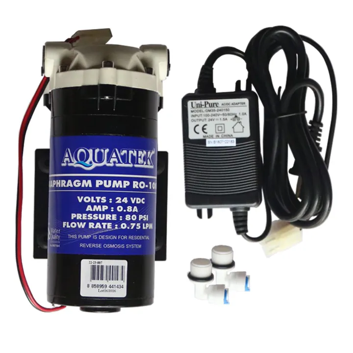 ปั๊มน้ำ ปั้มอัดแรงดัน RO Diaphragm Pump Aquatek 100 GPD กำลังผลิต 100 แกลลอนต่อวัน | Lazada.co.th