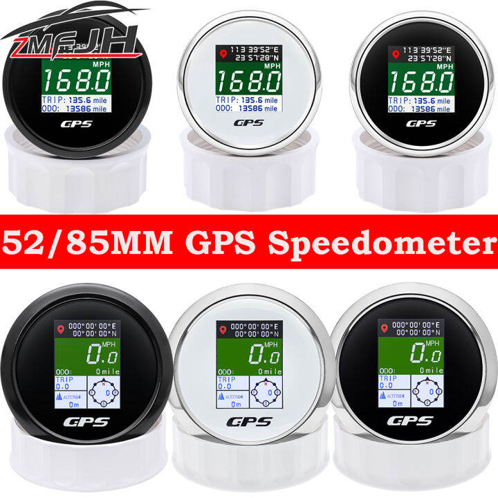 AD ใหม่52มม.85มม. หน้าจอ TFT Speed Gauge Digital GPS Speedometer Mph ...