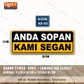STIKER ANDA SOPAN KAMI SEGAN + LAMINASI GLOSSY | Lazada Indonesia
