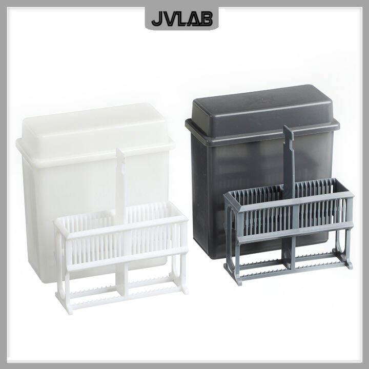 Staining Tray Plastic Slide Staining Tank Set Up To 24 Microscope ...