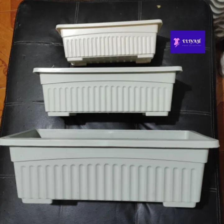 White Rectangular Pot | Lazada PH