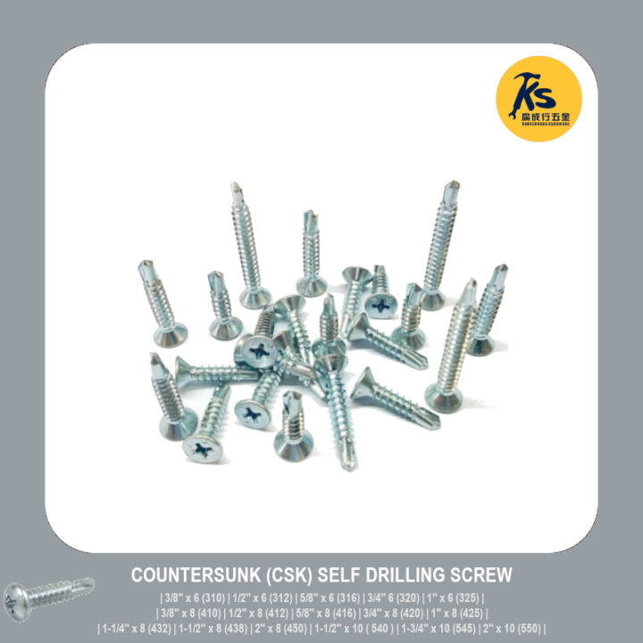 COUNTERSUNK (CSK) SELF DRILLING SCREW | Lazada