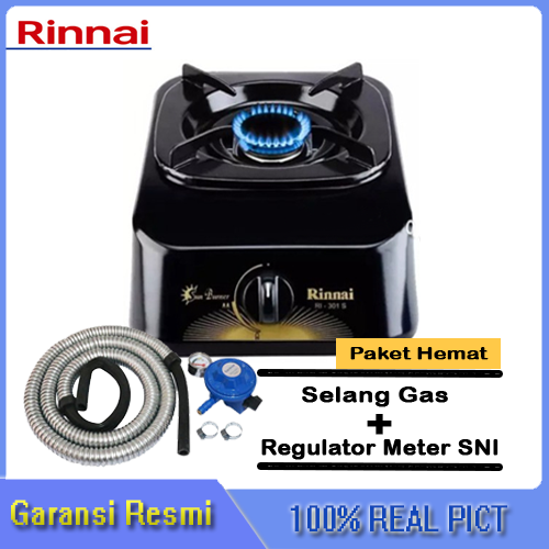 Rinnai RI-301S Kompor Gas 1 Tungku RI301S Bahan Teflon Berkualitas ...