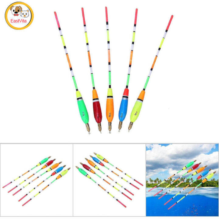 5PCS Fishing Floats Balsa Wood Fishing Float Bobber Bite Indicator ...