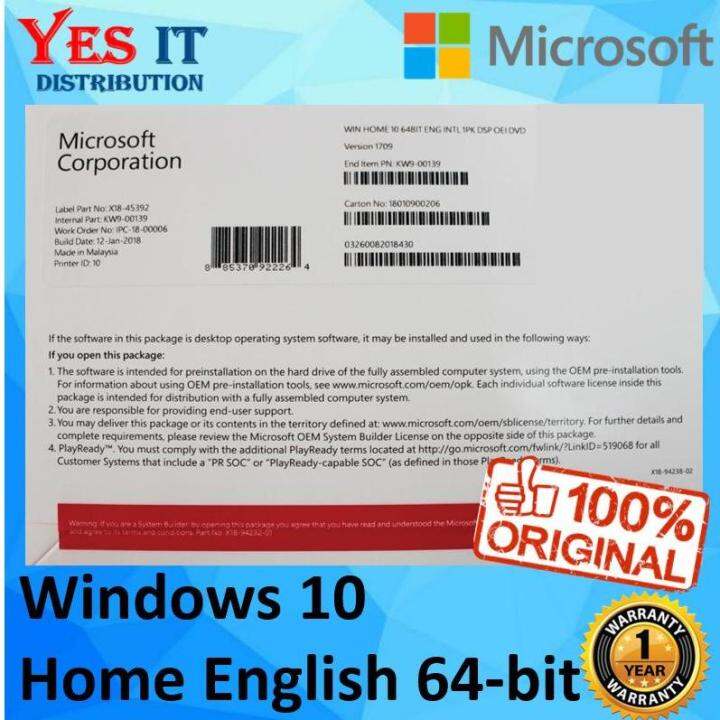 Microsoft Windows 10 / Windows 11 Home English 64-bit | Lazada