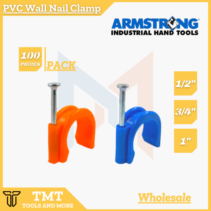 PVC Clamp Wall Nail Electrical Cable Hose Pipe Round Wire Clip 1/2" ,3/ ...