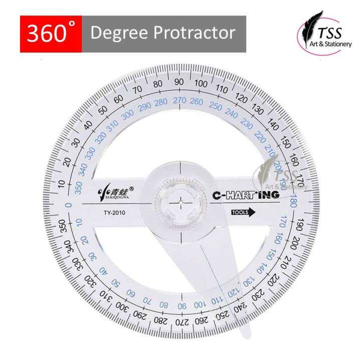 Plastic Compass 360 Degree Swing Arm Protractor Drawing Angle Rulers ...