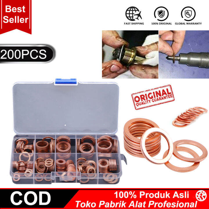 TERMURAH!! Ring Baut Gasket Bolt & Nut Flat Ring Seal Tembaga 200PCS ...