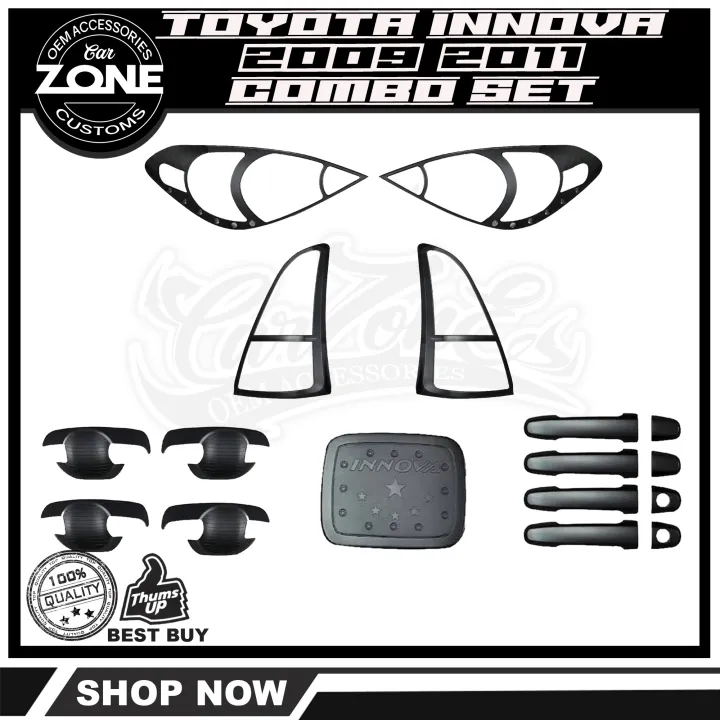 Toyota Innova 2009-2011 Combo Set of Headlight and Tail light Cover ...