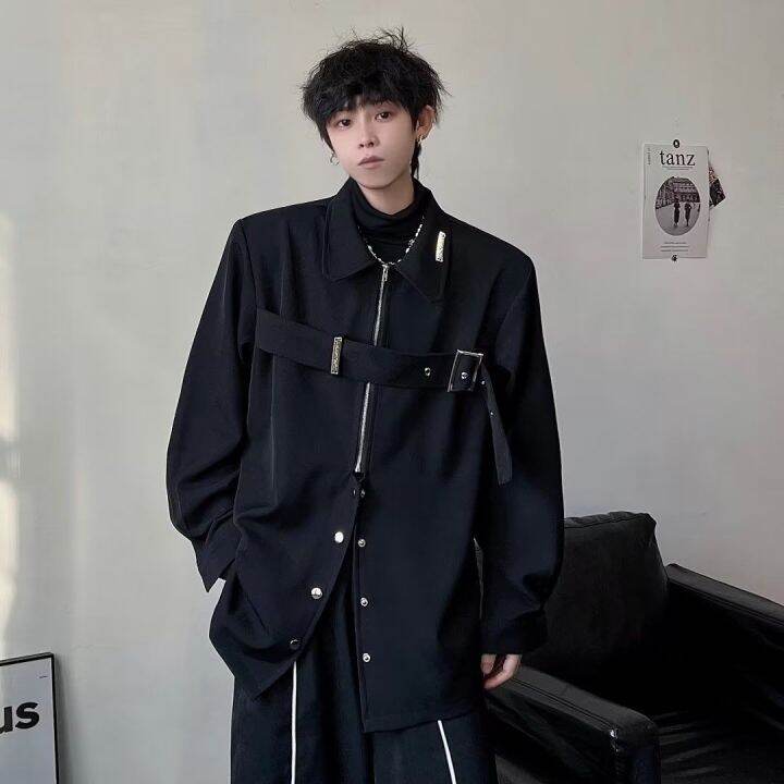 Yohji Yamamoto สไตล์มืดเฉพาะการออกแบบความรู้สึกระดับไฮเอนด์เสื้อเชิ้ต ...