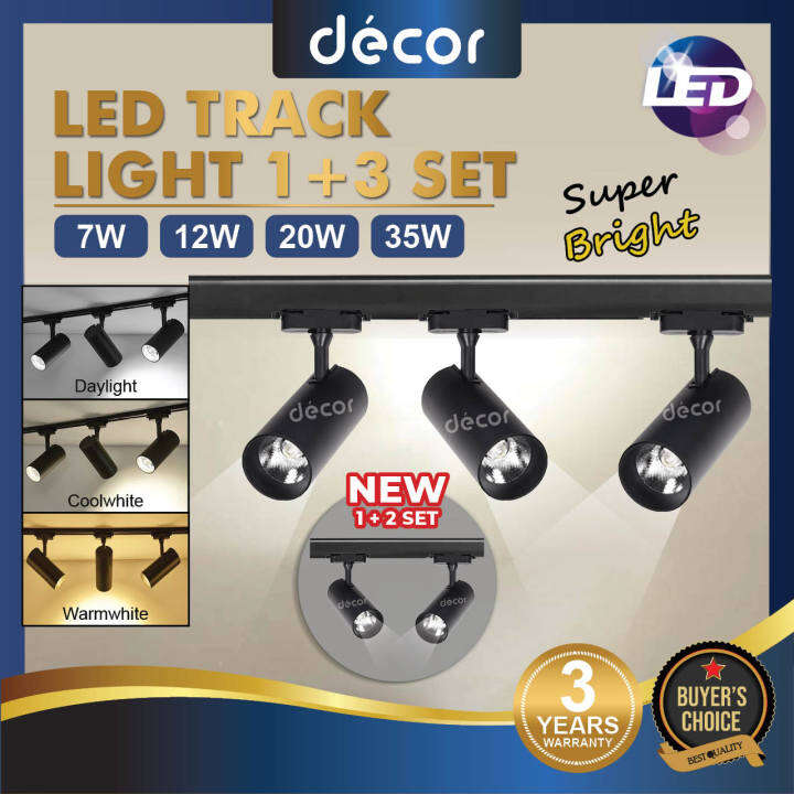 [SET] LED Track Light 7W/12W/20W/35W LED Spotlight Ceiling Track Spot ...