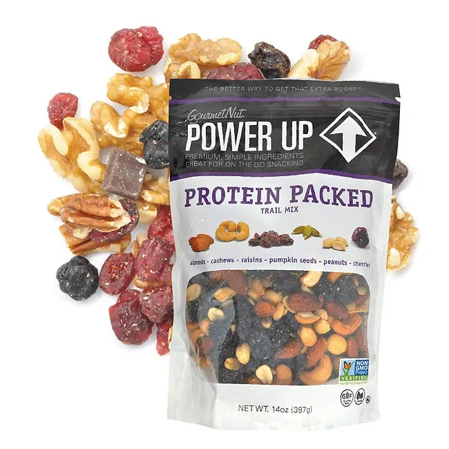 โปรตีน ธัญพืชรวม ถั่ว Power Up Packed Trail Mix Gourmet Nut - Mezcla de frutos secos sin OMG ...
