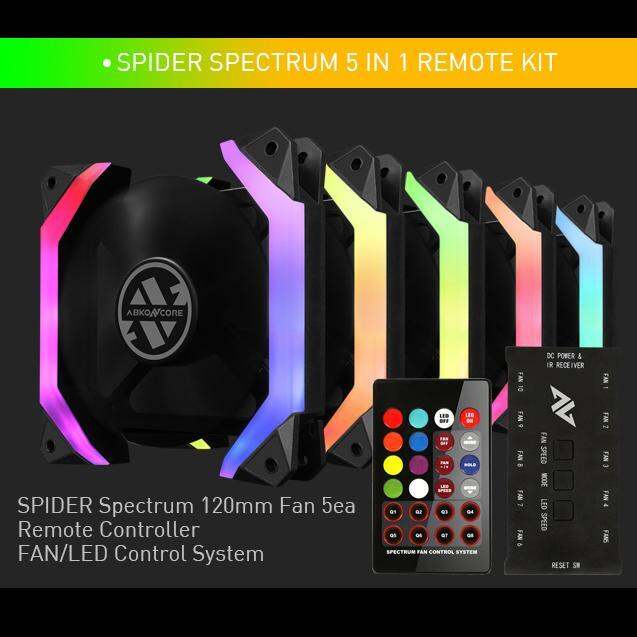 ABKO NCore SPIDER SPECTRUM PC FAN 5in1 REMOTE KIT (120MM)- REMOTE ...