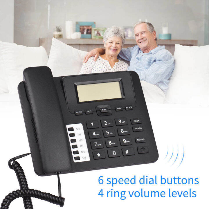 C06 Desk Landline Phone Telephone DTMF/FSK Dual System Hands-Free/Redial/Flash/Speed Dial/Ring ...