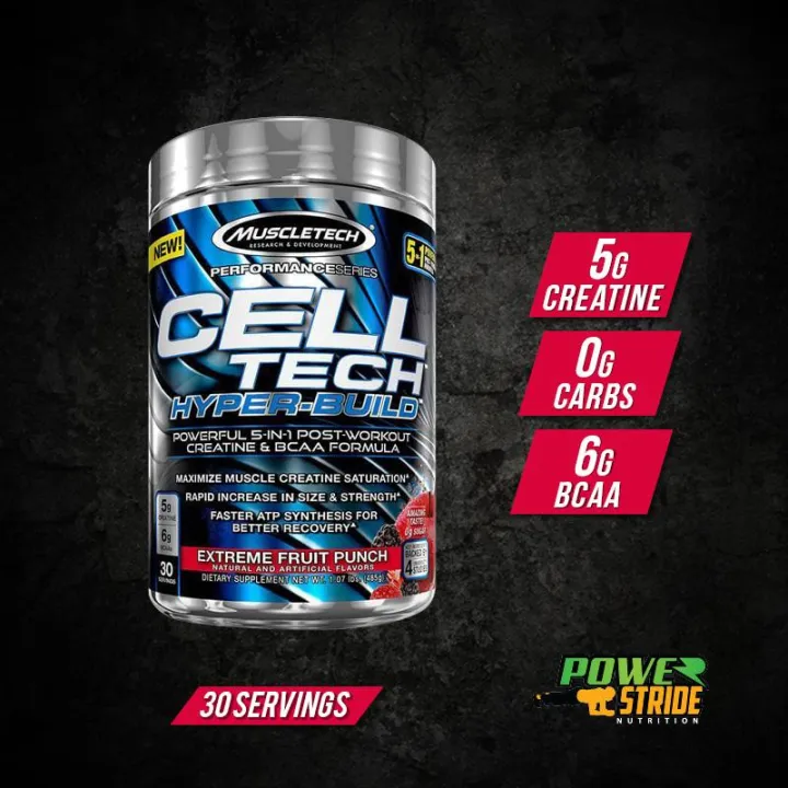Muscletech CELL TECH Hyper-Build - 30 SERVINGS - Extreme Fruit Punch ...