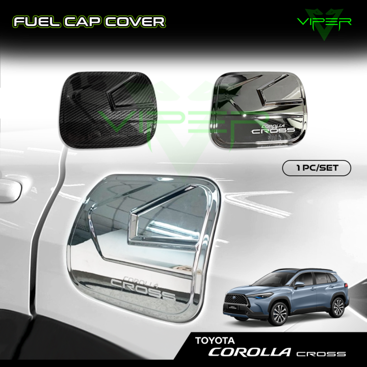 Toyota Corolla Cross CHROME CARBON Fuel Cap Cover Gas Tank Accessories ...