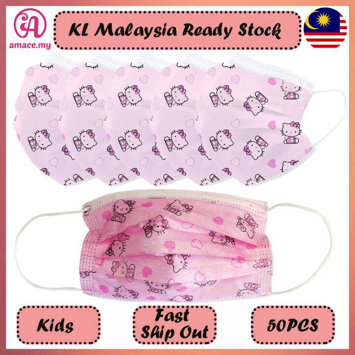 【KL Malaysia Ready Stock】Kids Hello Kitty Face Mask Disposable 3ply ...