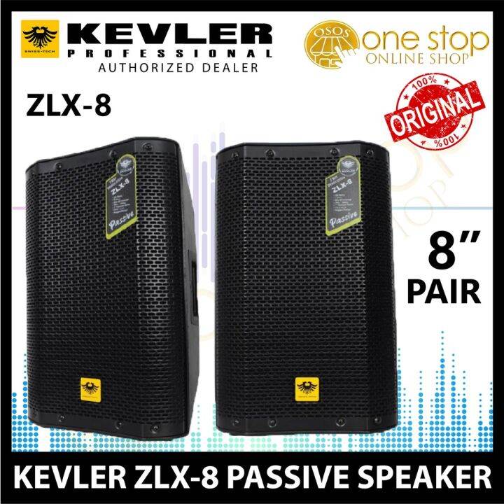 Kevler ZLX-8 8 250W Passive Speaker System Audio Sound (PAIR) with FREE ...