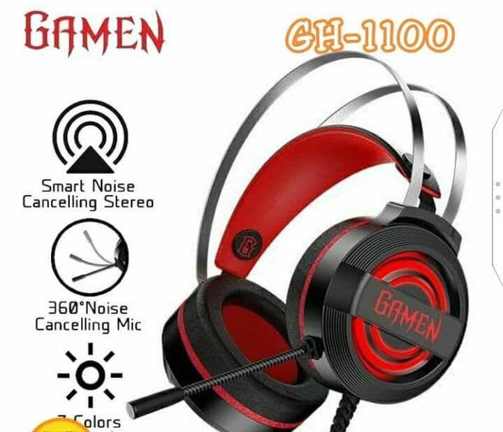 GAMEN Headset Gaming GH1100 7 Color Breathing Lights Black | Lazada ...