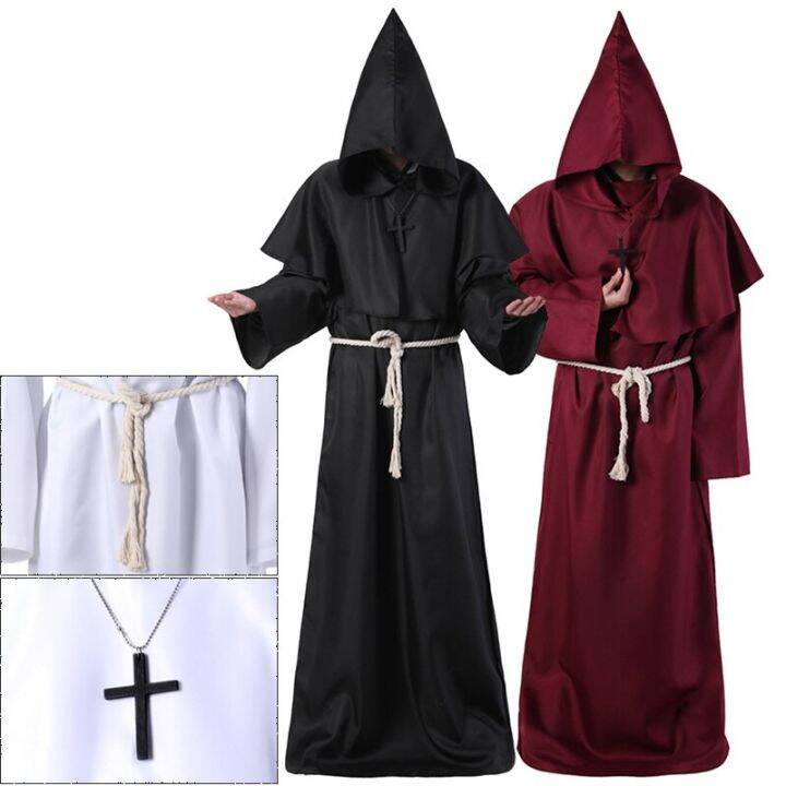 Ready Stock-New Wizard Costume Halloween Cosplay Costume Medieval ...
