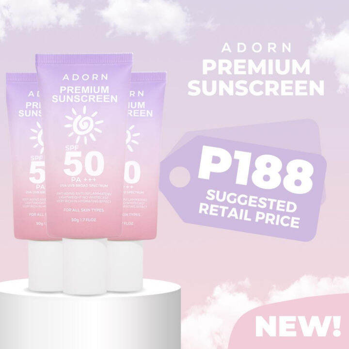 [AUTHORIZED DISTRIBUTOR] ADORN PREMIUM SUNSCREEN SPF50 | Lazada PH