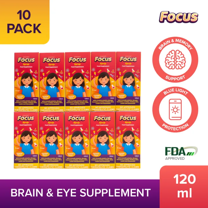 10 Pack - Focus Syrup Brain & Eye Supplement for Kids - 120ml | Lazada PH