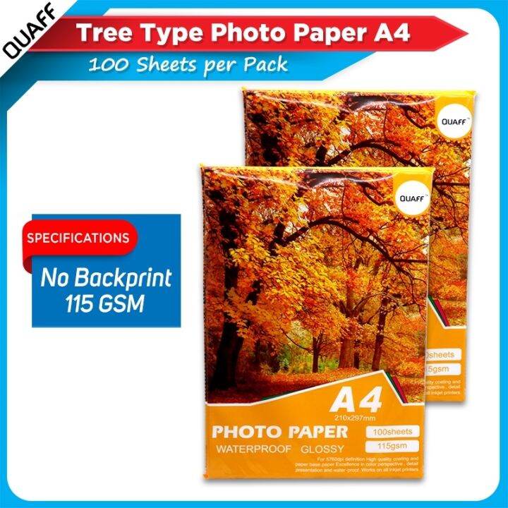 QUAFF Tree Type Photo Paper 115GSM A4 size (100 pcs per pack) | Lazada PH