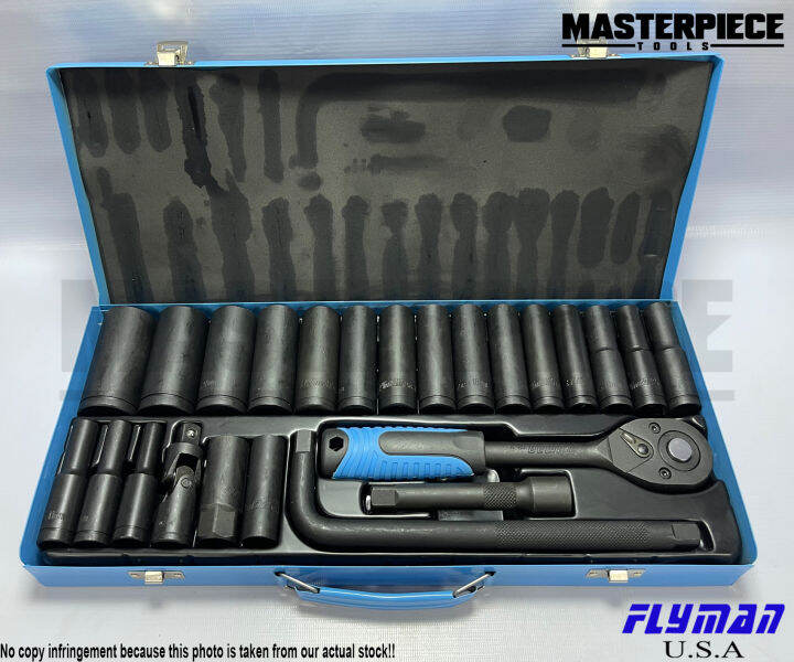 Original Flyman USA 24pcs 1/2" Drive Deep Socket Wrench Set 8mm-32mm | Lazada PH