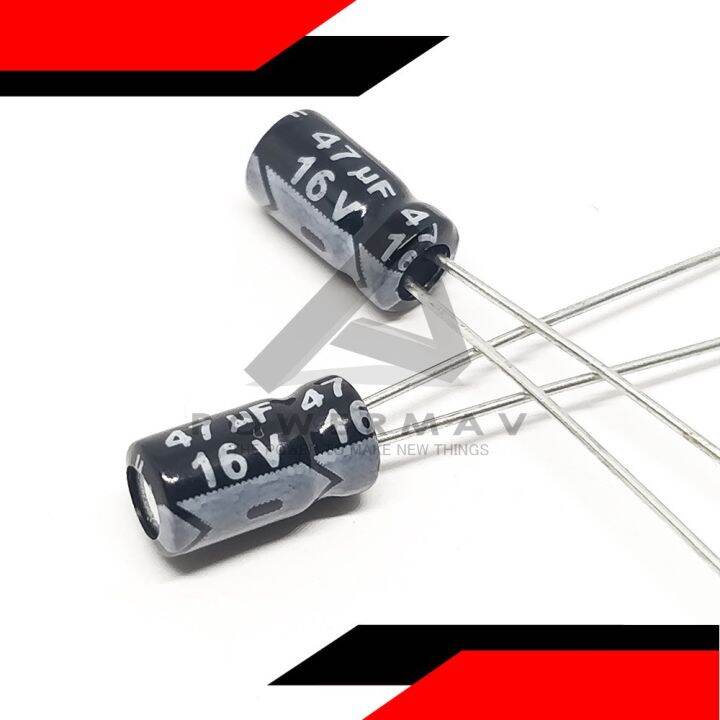2pcs 47uf 16v capacitor New Aluminum Electrolytic Capacitors Radial 105 ...