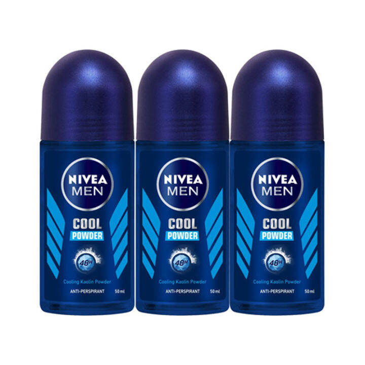 Nivea Men Cool Powder Roll-on 50 ml x 3 : นีเวีย เมน คูลพาวเดอร์ โรลออน ...