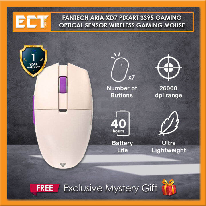 Fantech XD7 Aria 26000 DPI Pixart 3395 Gaming Optical Sensor Wireless ...