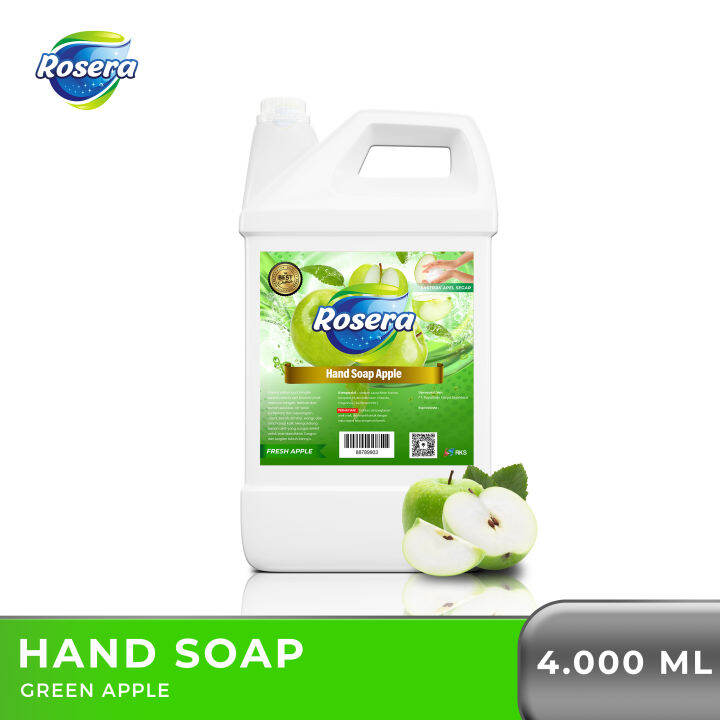 Rosera Hand Soap 4 Liter 4000 ML Sabun Cuci Tangan Green Apple Premium ...