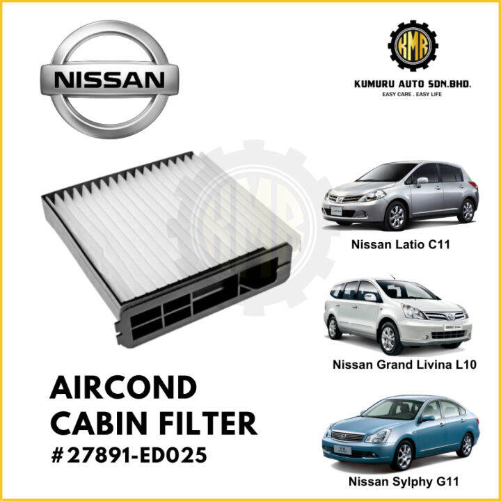 27891-ED025 Nissan Latio C11 Grand Livina L10 Sylphy G11 Aircond Filter ...