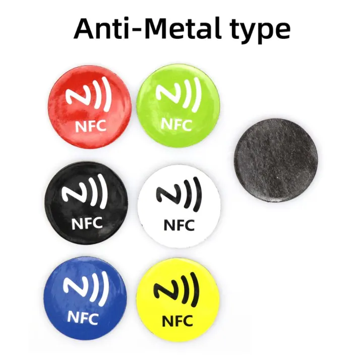 6pcslot NFC Tags Stickers NFC213 Anti Metal RFID Metallic adhesive ...