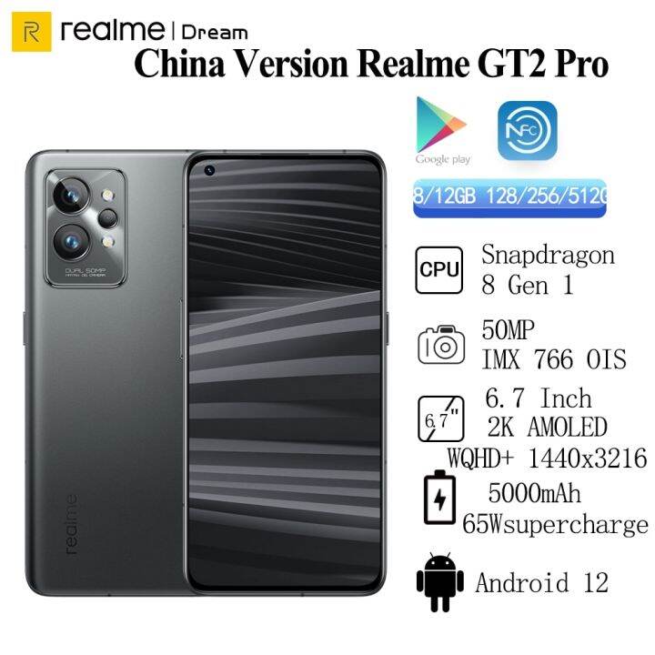 Global Rom ใหม่ Realme GT 2 Pro 5G สมาร์ทโฟน Snapdragon 8 Gen แบตเตอรี่5000Mah 65W 6.7 ''2K ...
