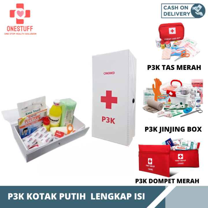 Kotak P3k Putih Lengkap isi 1 set Perlengkapan Alat Medis Pertolongan ...